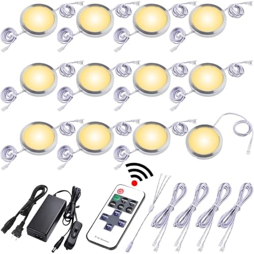 Lvyinyin Slim Under Cabinet LED Puck Lights, 110V Wired Ambiance ...