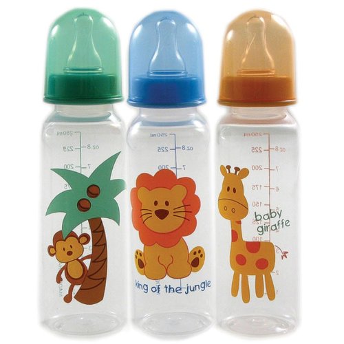 Amazon.com : 3-Pack Printed ABC Bottles with Silicone Nipple, Boy ...