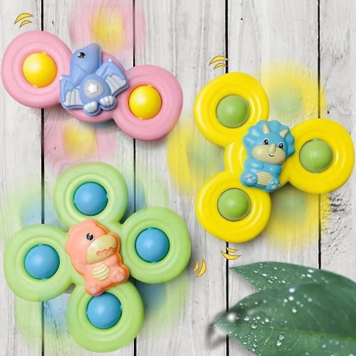 Kidology 3Pcs Silicone Suction Cup Spinner Sensory Fidget Baby Bath ...