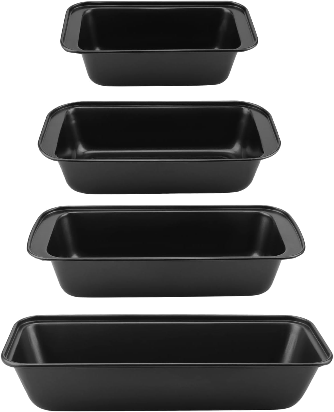 HAKZEON 4 Pcs Loaf Tins Set, 0.5lb 1lb 2lb 3lb Loaf Tin, Non Stick Rectangle Bread Pan, Loaf Tin ...