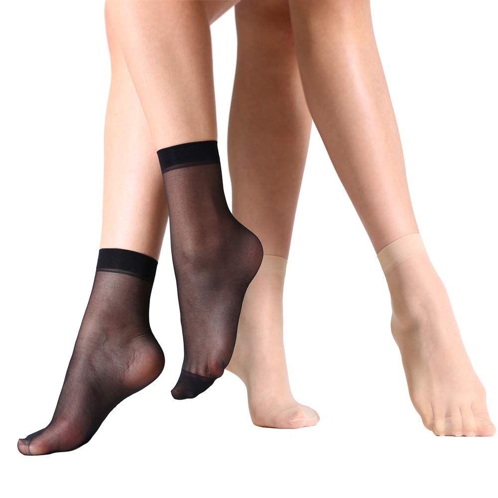 Snapklik.com : MANZI 12 Pairs Womens Ankle High Sheer Socks