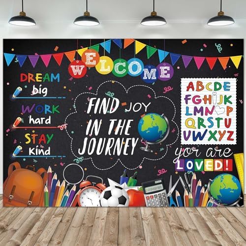 Amazon.com : Felortte 7x5FT Polyester Fabric Back to School Backdrop ...