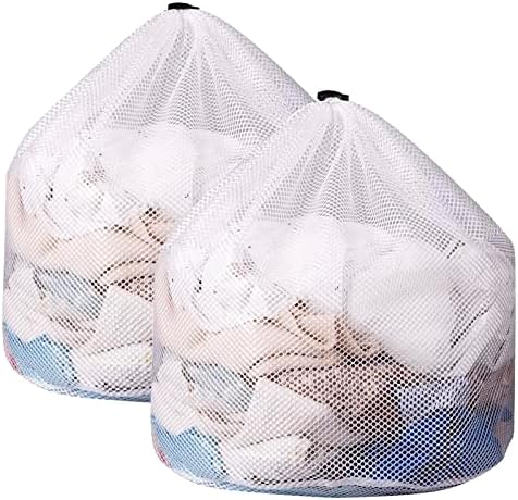 kuou 4 Pcs Drawstring Mesh Laundry Bag, 4 Sizes Durable Laundry Net ...