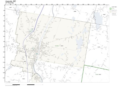 ZIP Code Wall Map of Augusta, ME ZIP Code Map Laminated: Amazon.com ...