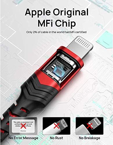 Norauto Lightning Cable Apple MFi Certified iPhone Charger Cable [3Pack-6FT] for iPhone 11 Pro ...