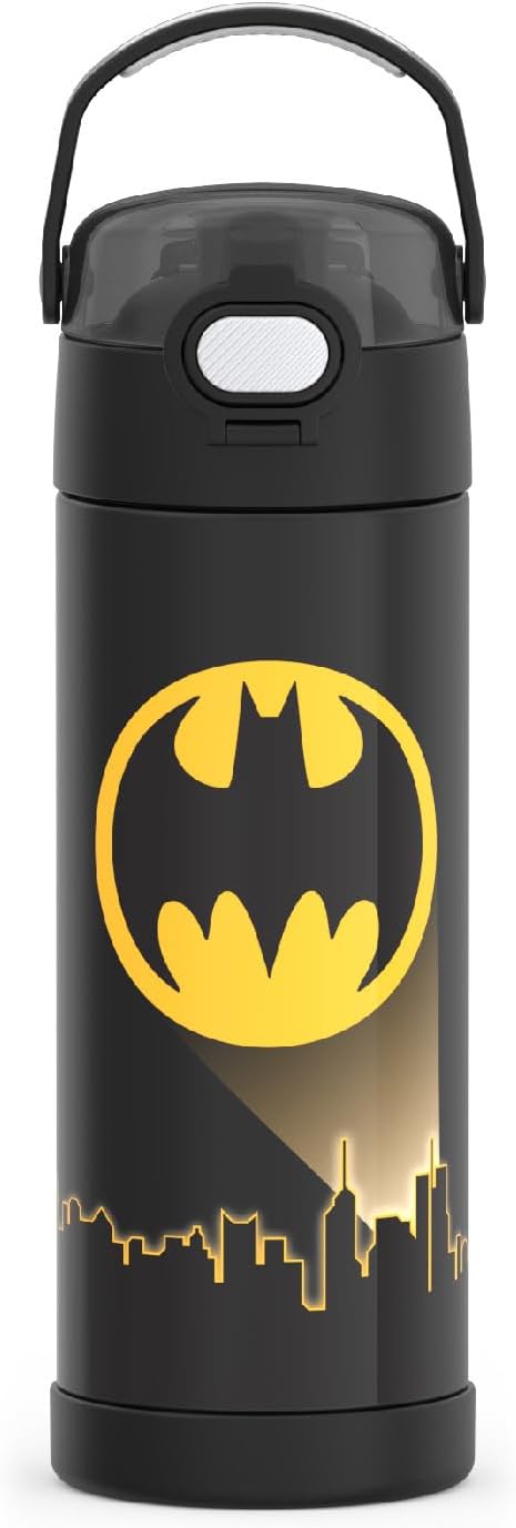Amazon.com: DC Batman Stainless Steel Water Bottle - Wide Mouth Double ...
