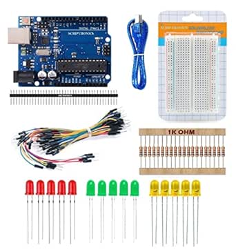 Scriptronics® Uno R3 400 Basic Starter Kit Dip Uno, Breadboard, LED, Jumper Wire, Resistor ...