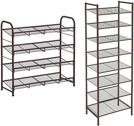 Amazon.com: SONGMICS 4-Tier Shoe Rack and 8-Tier Storage Rack Bundle ...