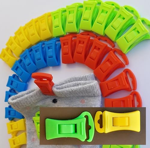 KFDDRN Pack of 60 Sock Clips for Washing Machine and Dryer Socks, Multi ...