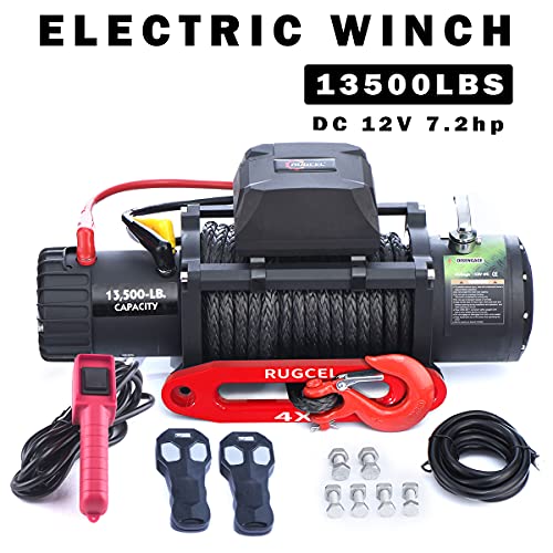 RUGCEL WINCH 13500LB Winch Waterproof IP68 Electric Winch with Hawse ...