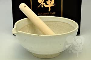 Amazon.com | Japanese Mino Yaki Ceramic Suribachi (Mortar - Stone Bowl and Pestle) Set 16.5 / 15 ...