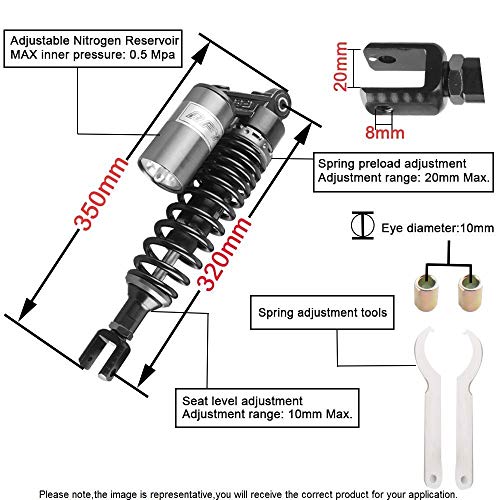 Snapklik.com : 320mm Pair Rear Motorcycle Shock Absorbers Suspension ...