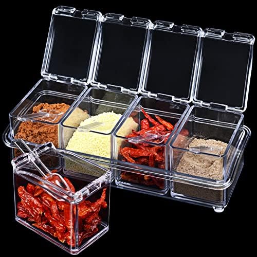 Amazon.com: ME.FAN Clear Seasoning Rack Spice Pots - 4 Piece Acrylic ...