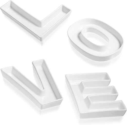 Amazon.com | Uiifan LOVE Decorative Ceramic Small Letter Candy Dish ...