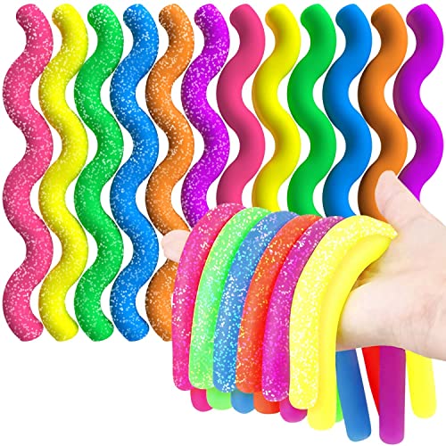 mciskin Glitter & Glow Stretchy Noodle String Neon Kids Childrens ...