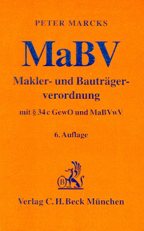 Amazon.com: Makler- und Bauträgerverordnung (MaBV).: 9783406434310 ...