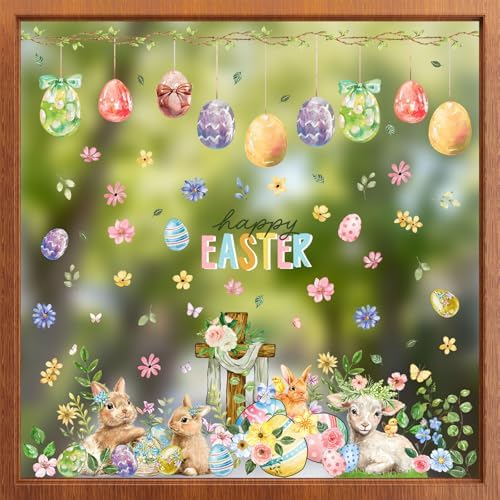 Amazon.com: ZAWE 9 Sheets Bunny Lamb Eggs Chick Cross Flowers Rabbit ...