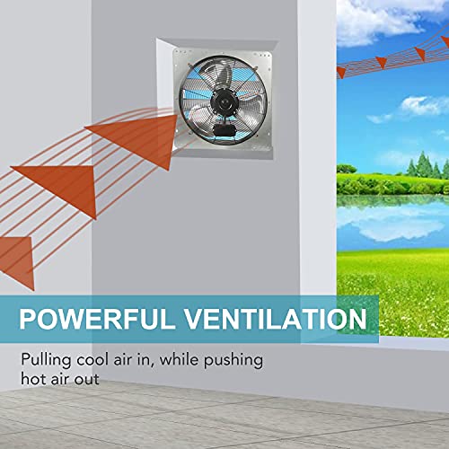 VENTISOL 18 Inch Shutter Exhaust Fan Wall Mounted, Aluminum - Want It All