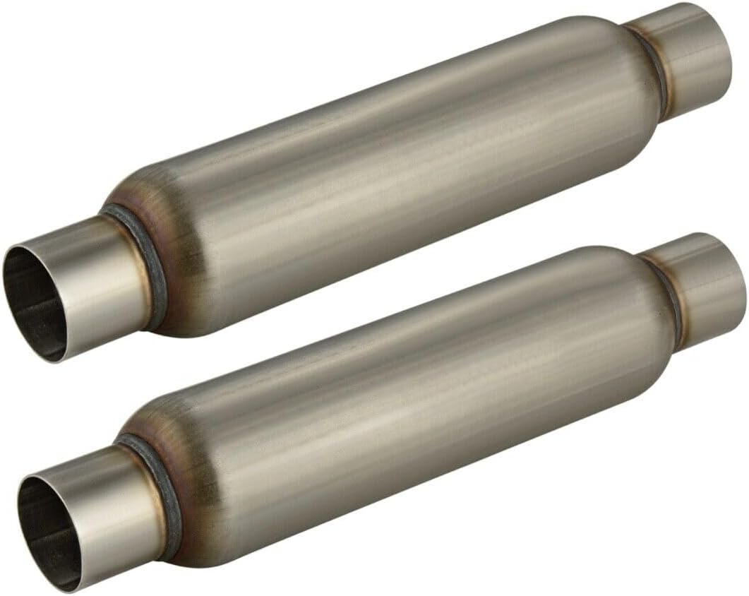 Amazon.com: A Pair of Exhaust Muffler/Resonator Stainless Steel - 2.25 ...