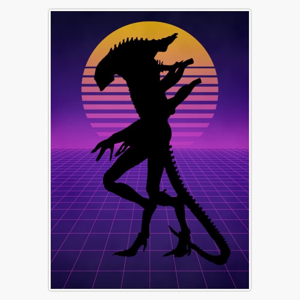 Amazon.com: MAGNET Retro Synthwave Alien Xenomorph Silhouette Poster ...