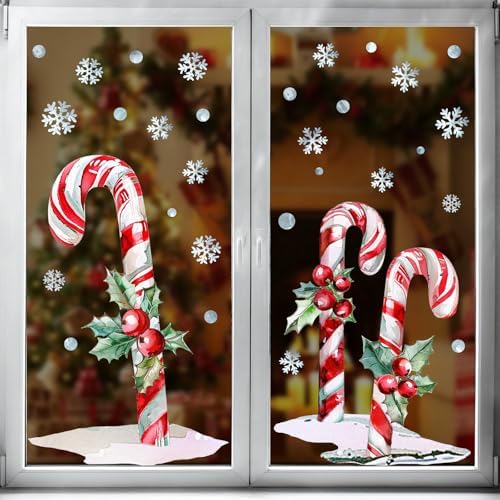 Amazon.com: Pawliss Christmas Window Clings Decor, 2 Sheets Extra Large ...