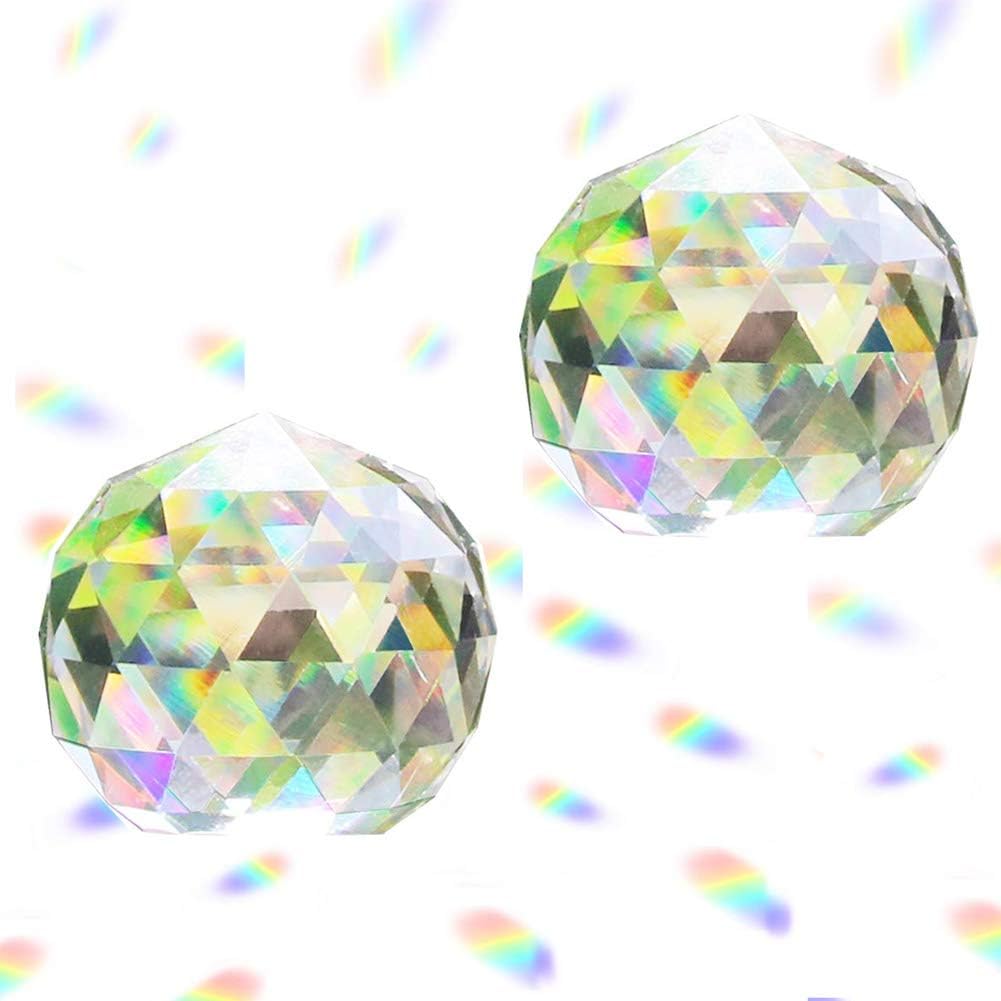 Amazon.com: 2 Pack Clear Glass Crystal Ball Prisms Window Rainbow Maker ...