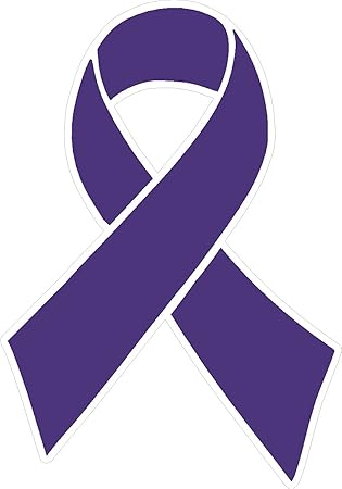 Amazon.com - Pancreatic Cancer Ribbon, Purple, Printed Vinyl Decal ...