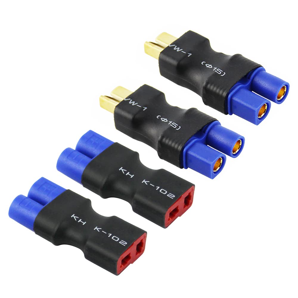 Amazon.com: rflaueo 4pcs T-Plug Style to EC3 Male Female RC Connector ...