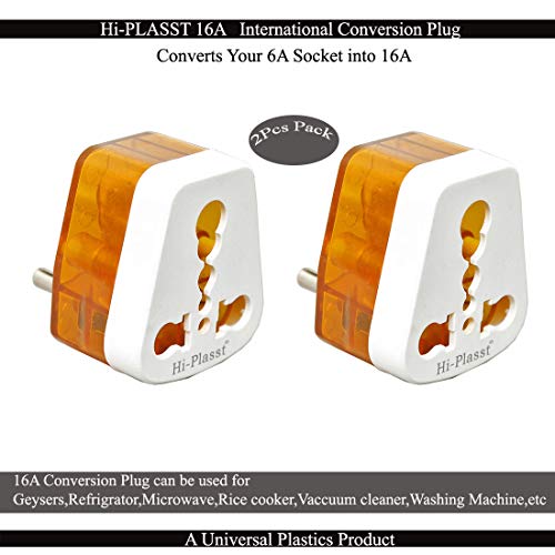 Buy Hi-PLASST (2pcs) 3pin Plug 16 amp Socket for Big Size 16 Ampere ...