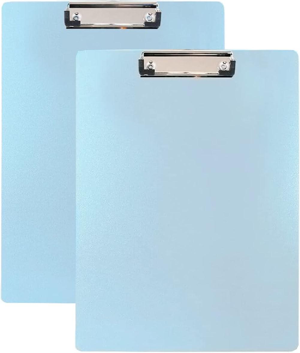 Amazon.com : Clipboards Set of 2 with Metal Clip - Hardboard Plastic ...