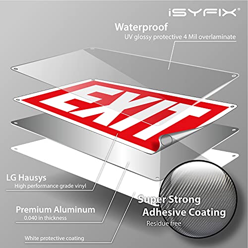 Snapklik.com : iSYFIX Exit Sign 1 Pack 10x7 Inch 100% Rust Free .040 ...