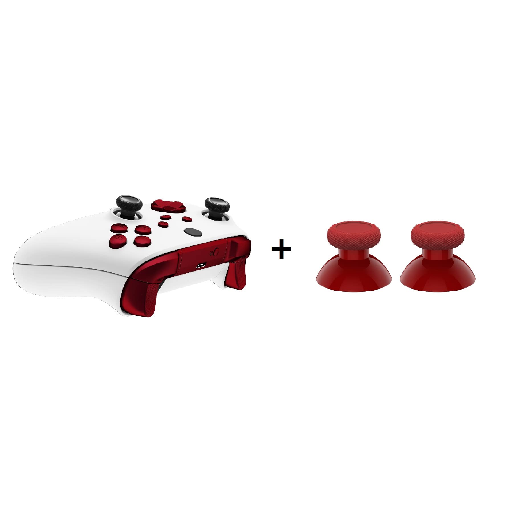 Amazon.com: eXtremeRate Carmine Red Thumbsticks + Scarlet Red ...