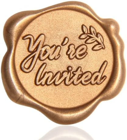 Amazon.com: 50 Pcs Gold Wax Seal Stickers - You're Invited Stickers for ...