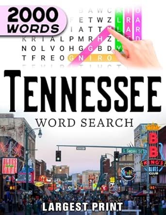 Tennessee State Word Search Book: Word Find Book For Adults, Seniors ...