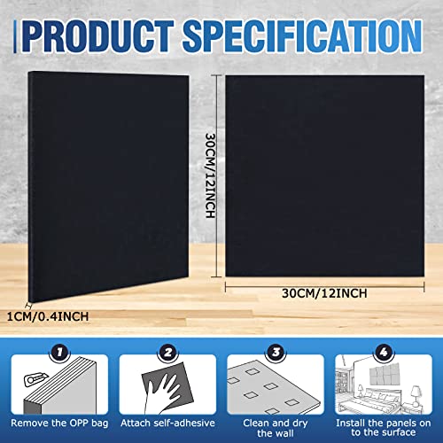 sorliva Sound Proofing Panels,6 Pack Square Acoustic Absorption Panels ...