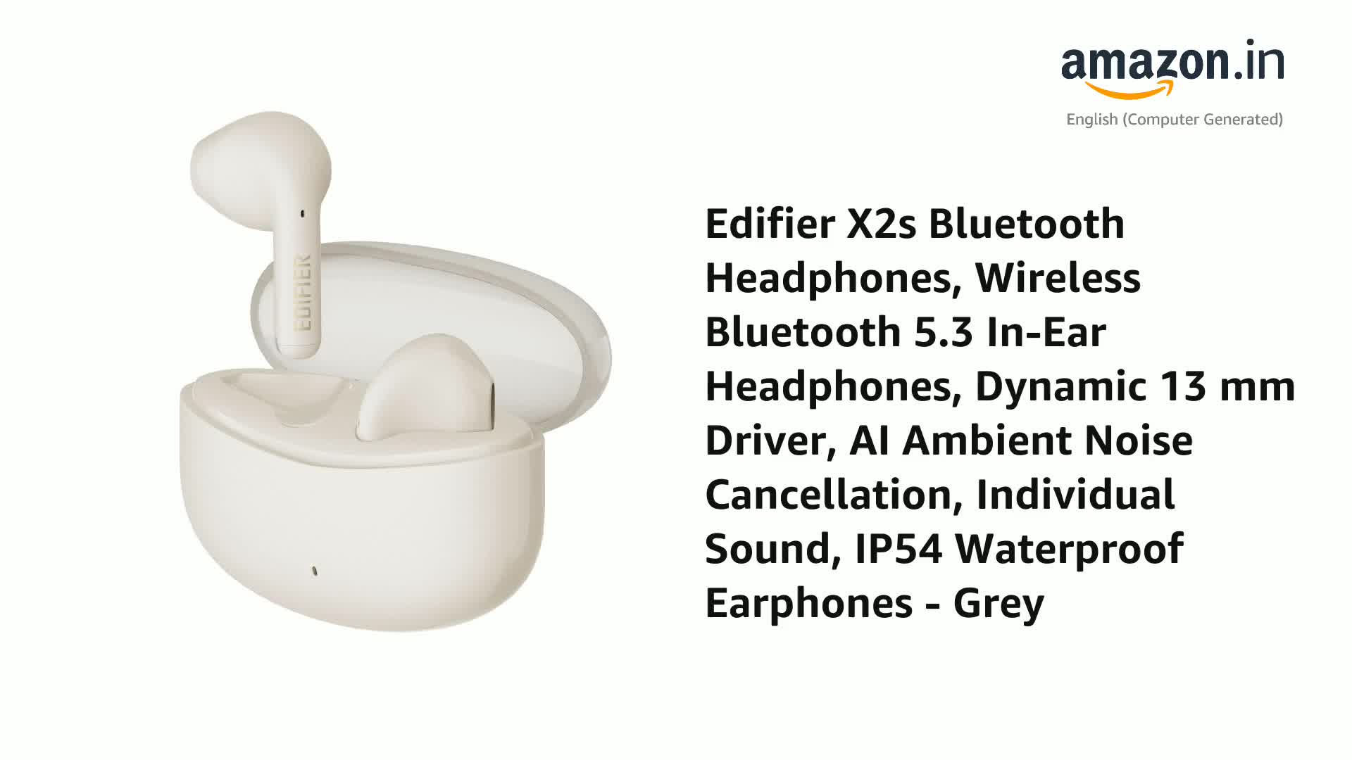 Watch Edifier X2s Bluetooth Headphones, Wireless Bluetooth 5.3 In-Ear ...