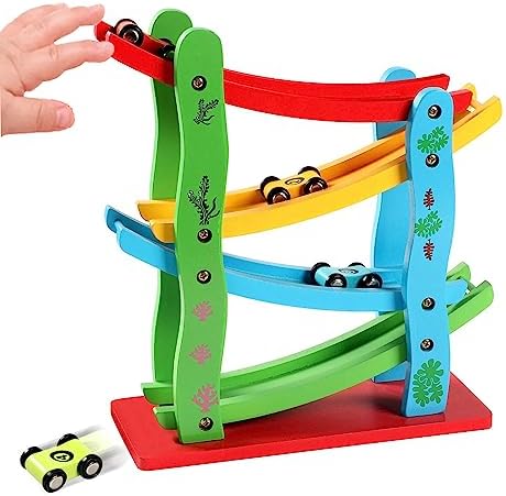 Buy Toyshine Wooden Car Ramps Race - 4 Level Toy Car Ramp Race Track ...