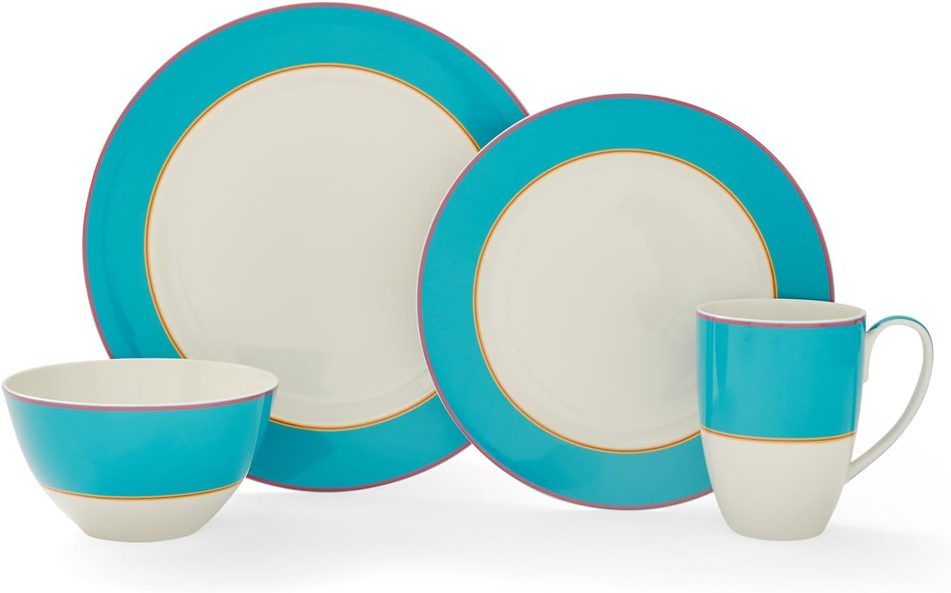 Amazon.com | Spode Kit Kemp Calypso Tableware Set - 4 Piece | Vibrant ...