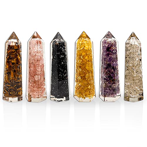 Amazon.com: Anaya Agate Healing Crystal Wand Set of 6 Orgonite ...