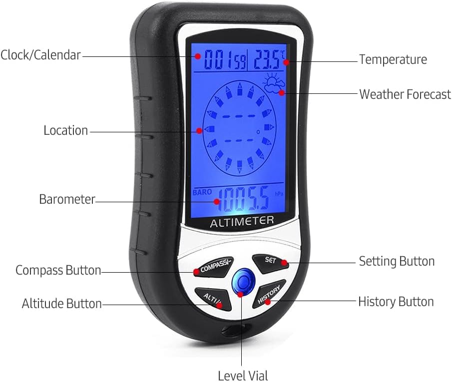 Real Instruments Multifunctional Digital Altimeter Barometer Digital ...