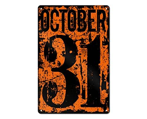 Amazon.com: October 31 Halloween Decor Rustic Metal Sign : Home & Kitchen