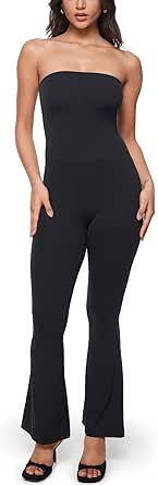 Amazon.com: INLYRIC Women's Natrelax Strapless Jumpsuit - Yoga One ...