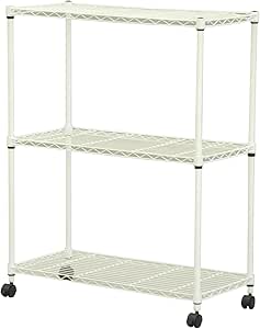 Amazon.co.jp: AIS ALC-7590W WH 19 mm Steel Rack Set, 3 Tiers, With ...