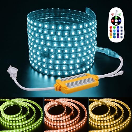 Amazon.com: EMITEVER RGB LED Strip Light 16.4ft, Dimmable COB 24V ...