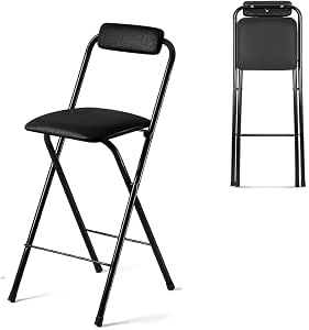 Amazon.com: Leather Padded Counter Height Foldable Stool,Folding bar ...