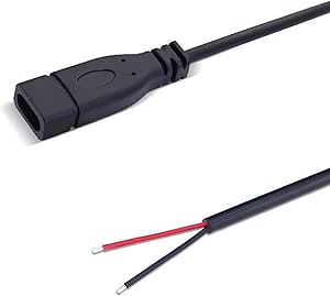 Amazon.com: jiahesuw Type C Female USB C Pigtail Cable Extension Power ...