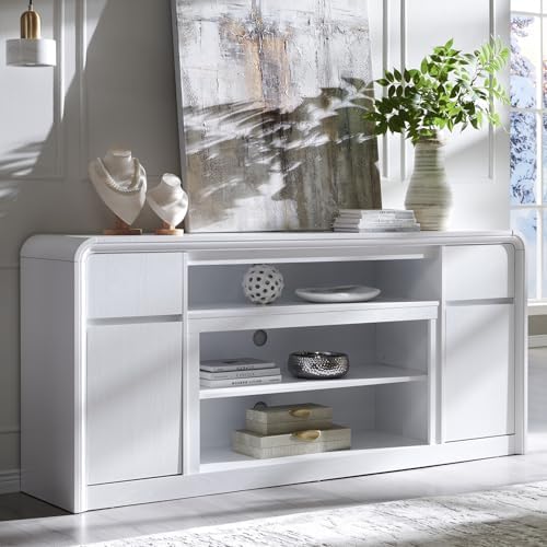Amazon.com: Modern TV Stand for 80 Inch TVs, 32"Tall Entertainment ...