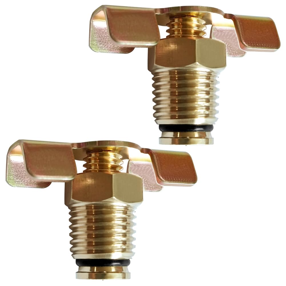 Uenede 2PCS Drain Cock 1/4"NPT Male Brass Wing Style Drain Valve, Air ...