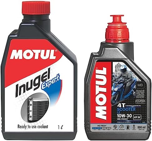 Motul Scooter LE 10W30 Engine Oil (800 ml) & Motul Inugel Expert ...