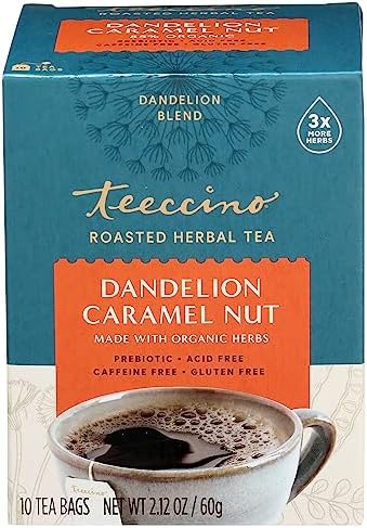 Amazon.com : Teeccino Dandelion Tea – Caramel Nut - Roasted Herbal Tea ...
